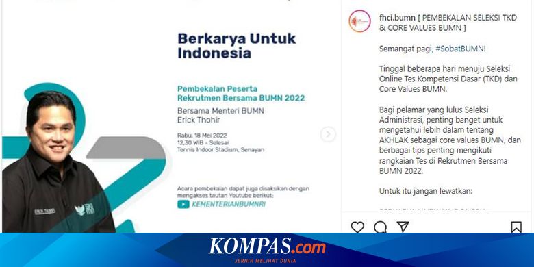 Siap-siap, Pengumuman Hasil TKD dan Core Values Rekrutmen BUMN Keluar Besok