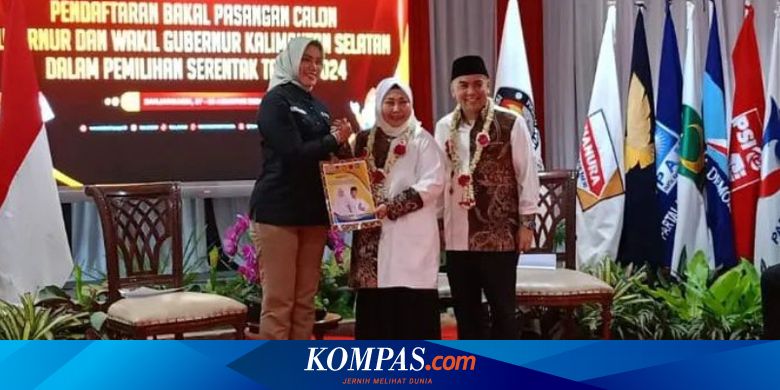 Diiringi Kesenian Hadrah, Acil Odah-Haji Zanie Jadi Paslon Pertama Daftar ke KPU Kalsel