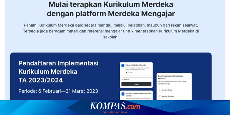 Cara Daftar Kurikulum Merdeka 2023 buat Sekolah
