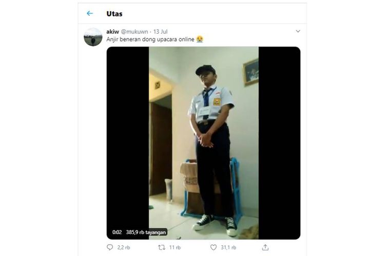 Viral Video Siswa Berdiri Saat Upacara Online, Ini Penjelasan Sekolah