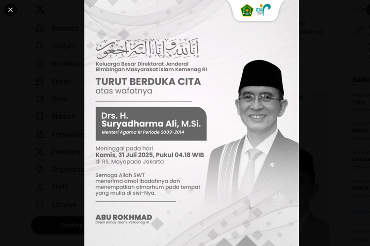 Foto : Profil Suryadharma Ali, Eks Menag Era SBY 2009-2014 yang ...