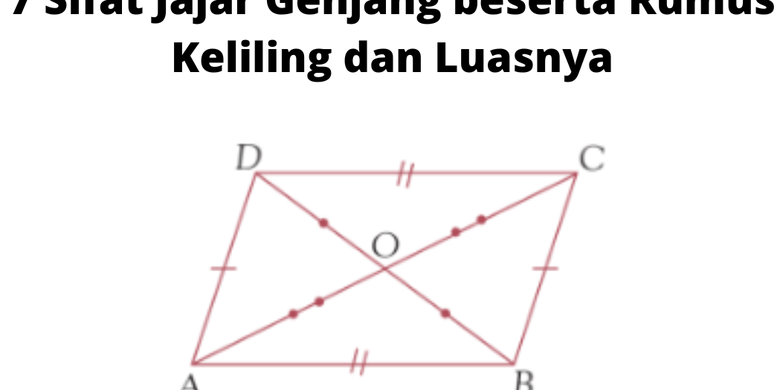 7 Sifat Jajar Genjang beserta Rumus Keliling dan Luasnya