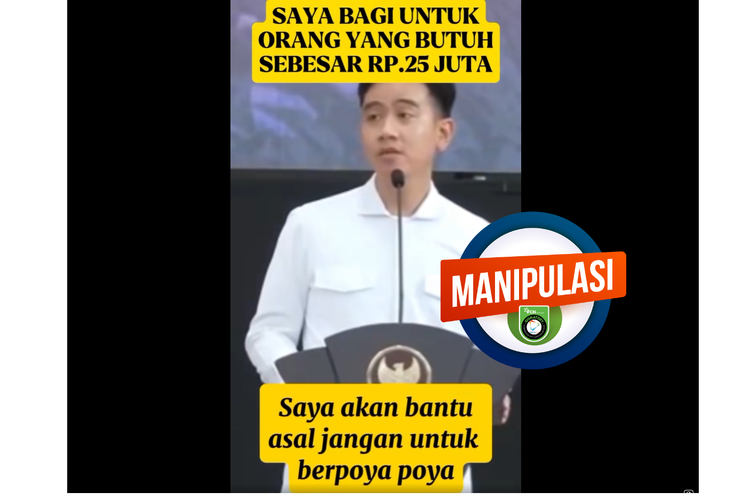 [HOAKS] Video Gibran Janjikan Bantuan Rp 25 Juta