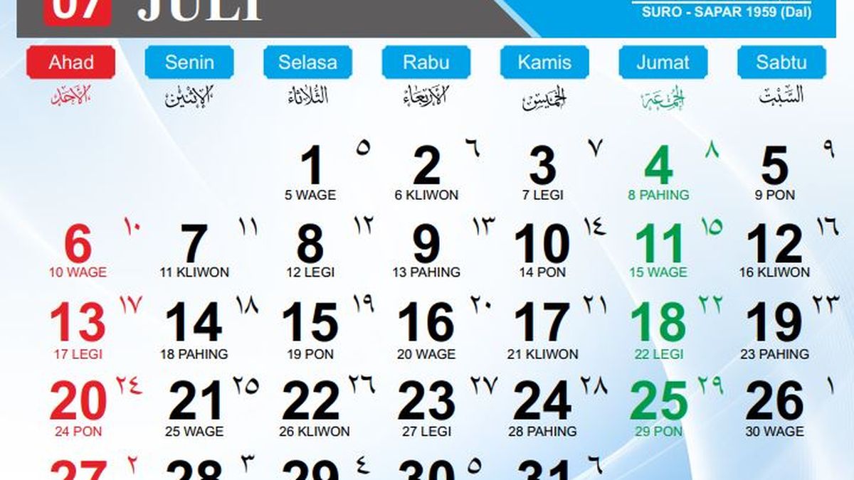 Kalender Juli 2025: Cek Tanggal Merah Libur Nasional, Cuti Bersama, dan ...