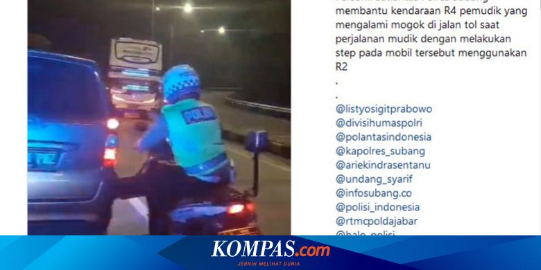 Viral, Video Polisi Bermotor "Step" Mobil Pemudik Mogok di Tol Cipali