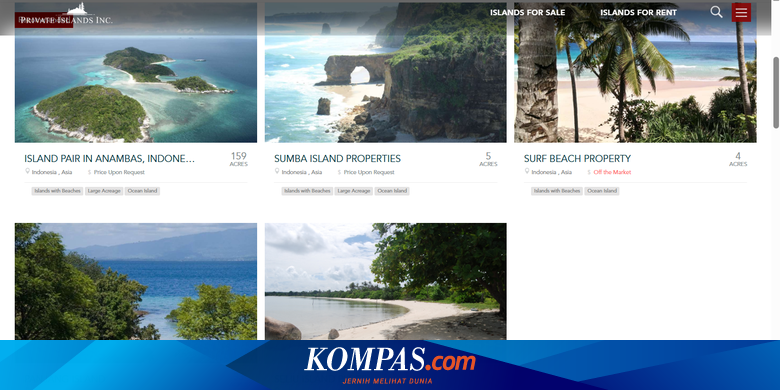 Pulau yang Dijual Online Berskema Freehold dan Leasehold, Apa Artinya?