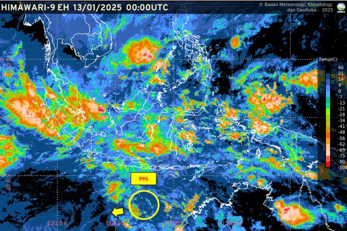 BMKG Deteksi Bibit Siklon Tropis 99S Saat Puncak Musim Hujan, Apa Dampaknya?