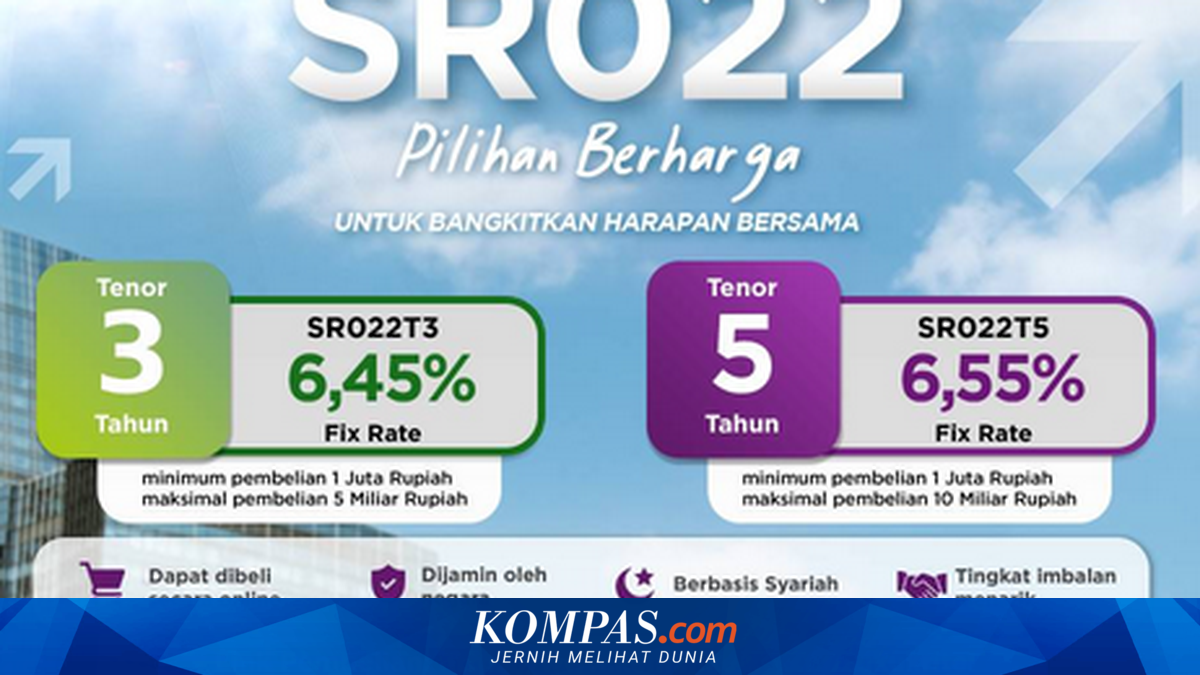 Pemesanan Sukuk Ritel SR022 Dibuka, Tawarkan Kupon hingga 6,55 Persen