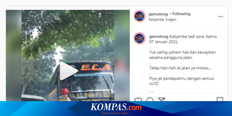 Video Viral Pengguna Motor Mengadang Bus yang Ugal-ugalan di Jalan
