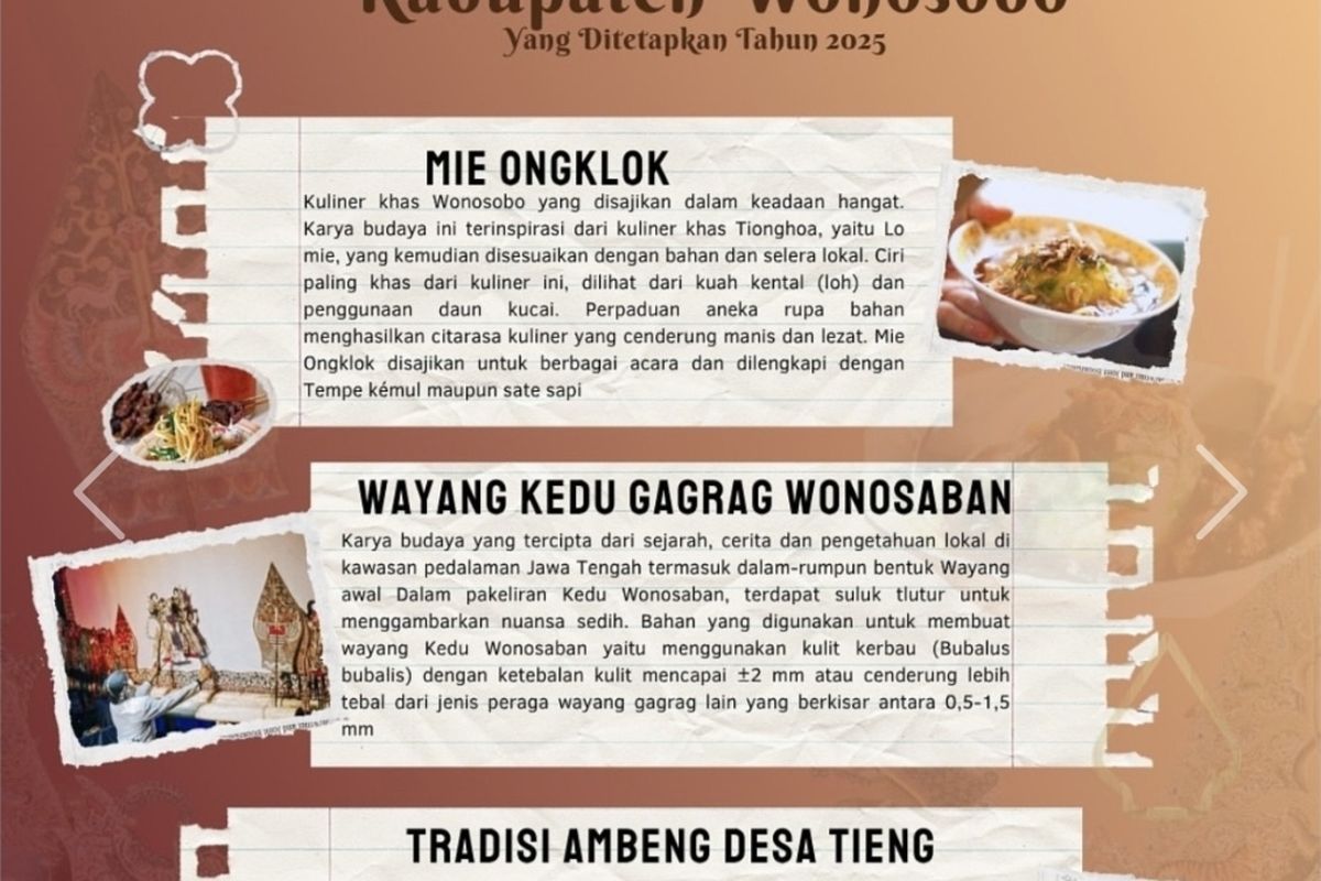 Mie Ongklok, Wayang Kedu, dan Tradisi Ambeng Tieng Ditetapkan Jadi ...