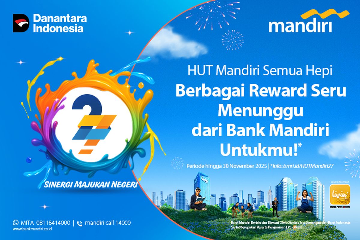 Rayakan HUT Ke-27, Bank Mandiri Adakan Promo dan Program Berhadiah
