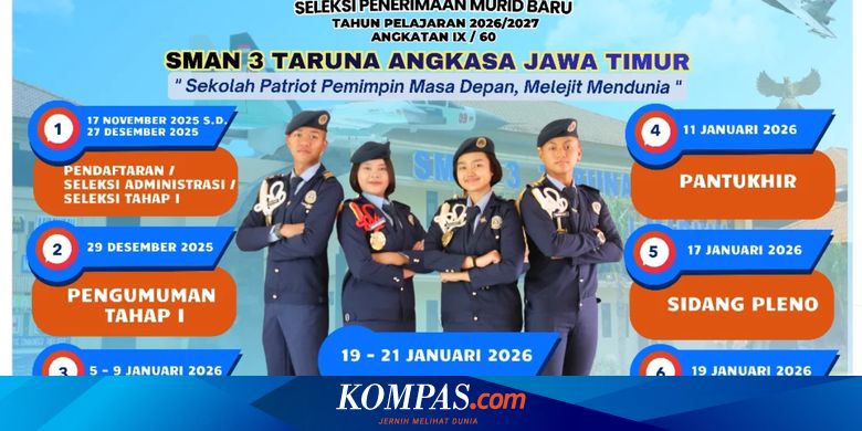 SPMB SMAN 3 Taruna Angkasa 2026 Dibuka, Sekolah Semi Militer di Madiun
