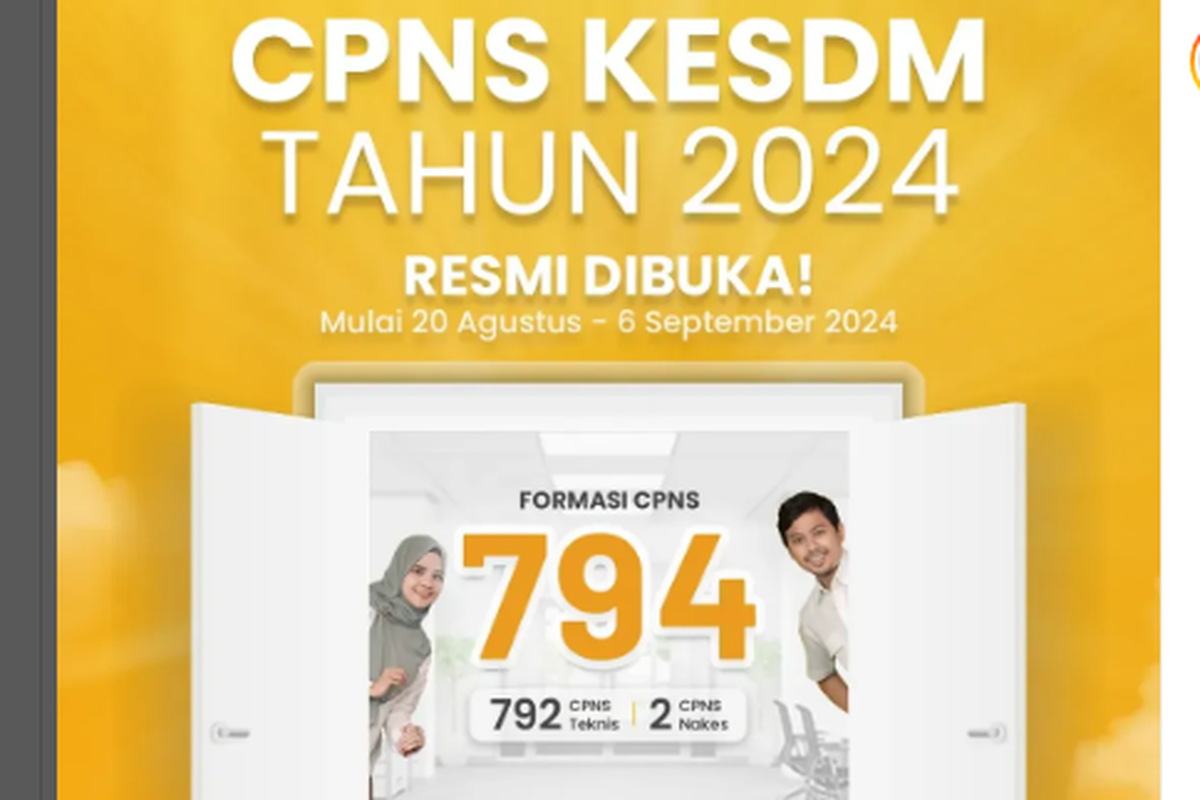 Syarat Daftar CPNS ESDM 2024, Ada Skor TOEFL hingga IPK