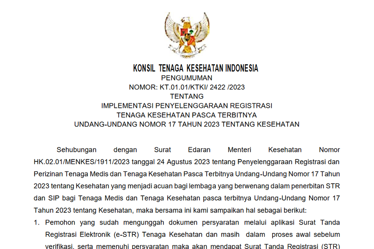 Pembaruan STR Seumur Hidup Nakes mulai 4 September 2023, Klik ktki ...