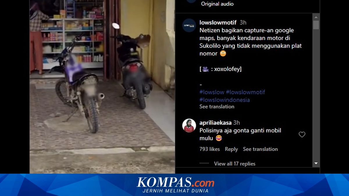 Terekam Google Maps, Banyak Motor di Sukolilo Tidak Pakai Pelat Nomor