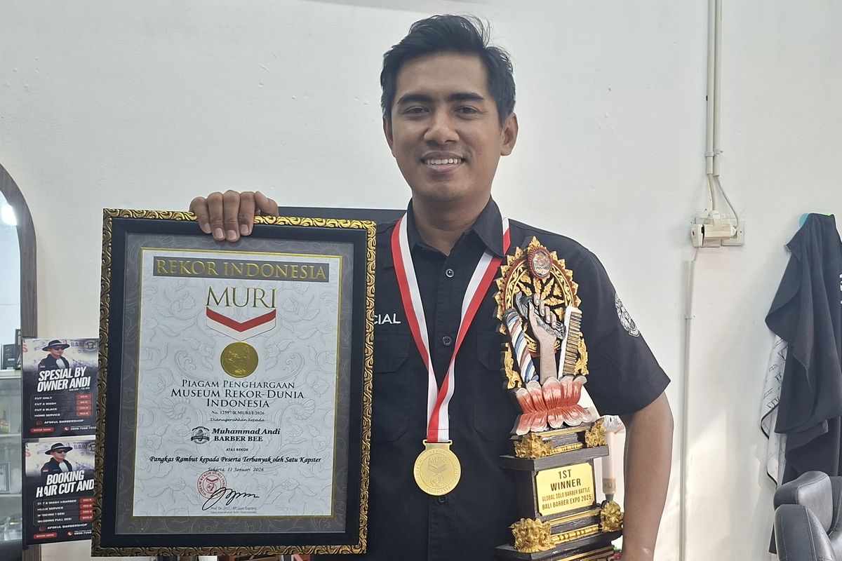 Muhammad Andi, Barber Asal Palangka Raya Pecahkan Rekor MURI Cukur 377 ...