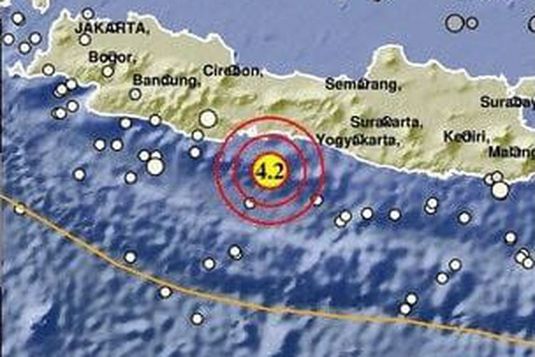 Foto : Gempa M 4,2 Guncang Cilacap, Termasuk Megathrust?