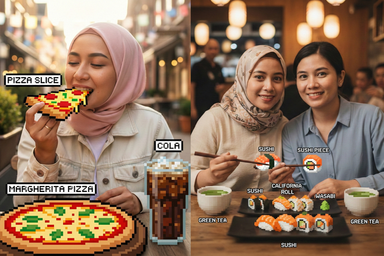 Foto : Viral Foto Pixel Art Makanan ala Minecraft, Cuma Butuh Satu ...