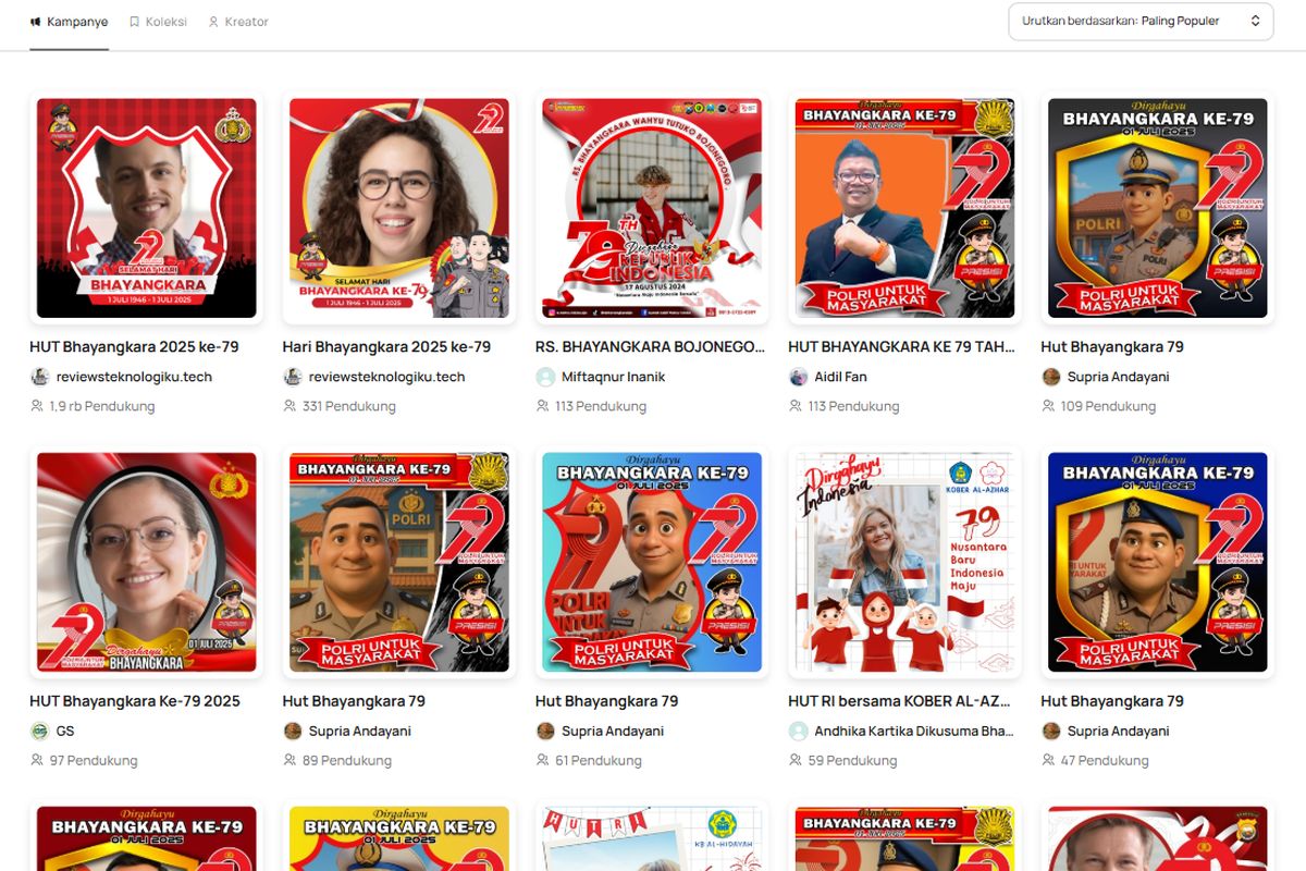 55 Ucapan HUT Ke-79 Bhayangkara 2025 pada 1 Juli dan 30 Link Twibbonnya