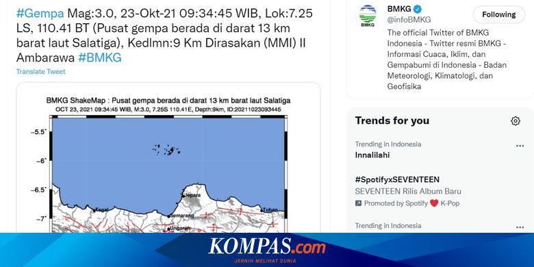 Gempa Guncang Salatiga Bmkg Rentetan Gempa Berpusat Di Kompleks