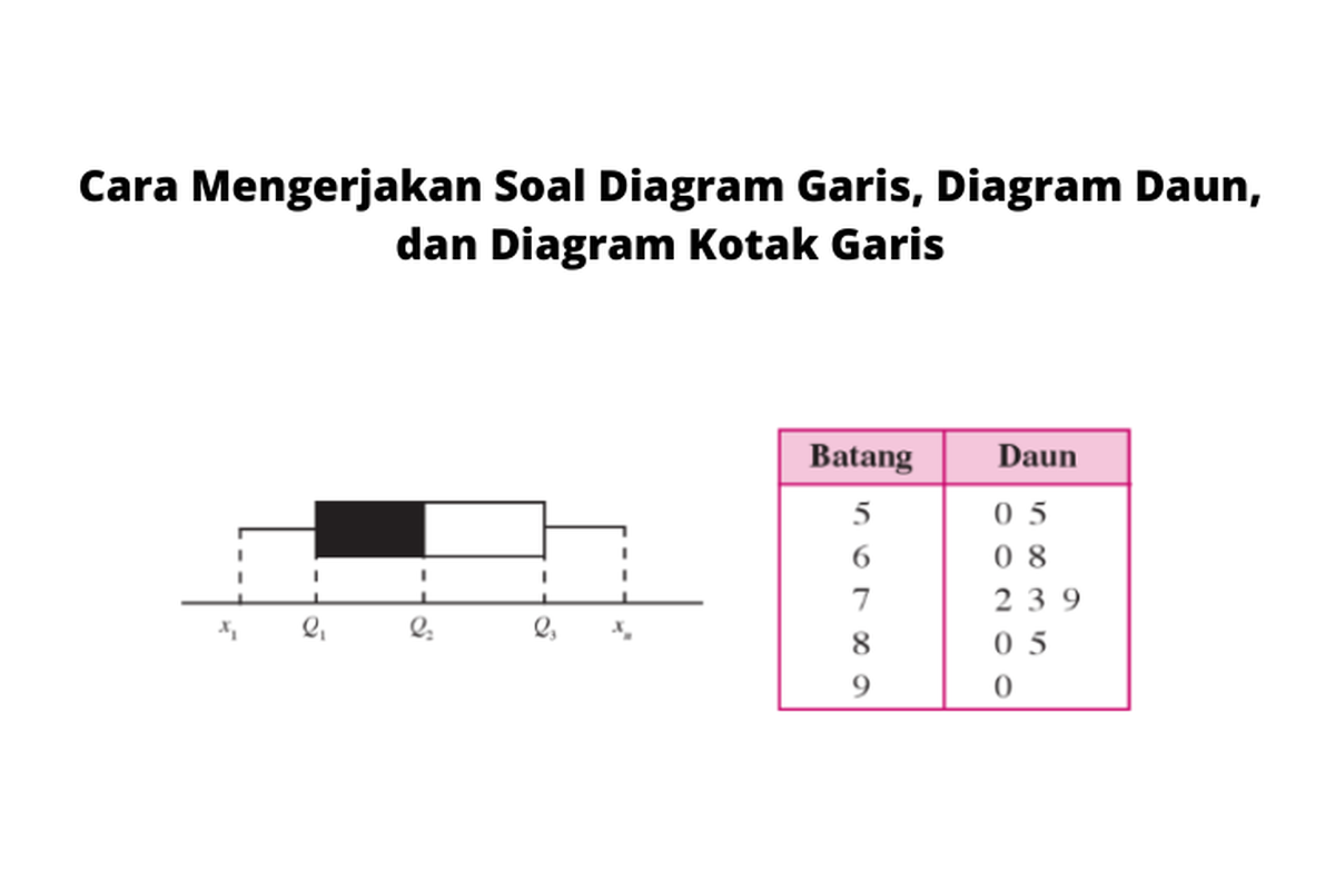 Cara Mengerjakan Soal Diagram Garis, Diagram Daun, dan Diagram Kotak Garis