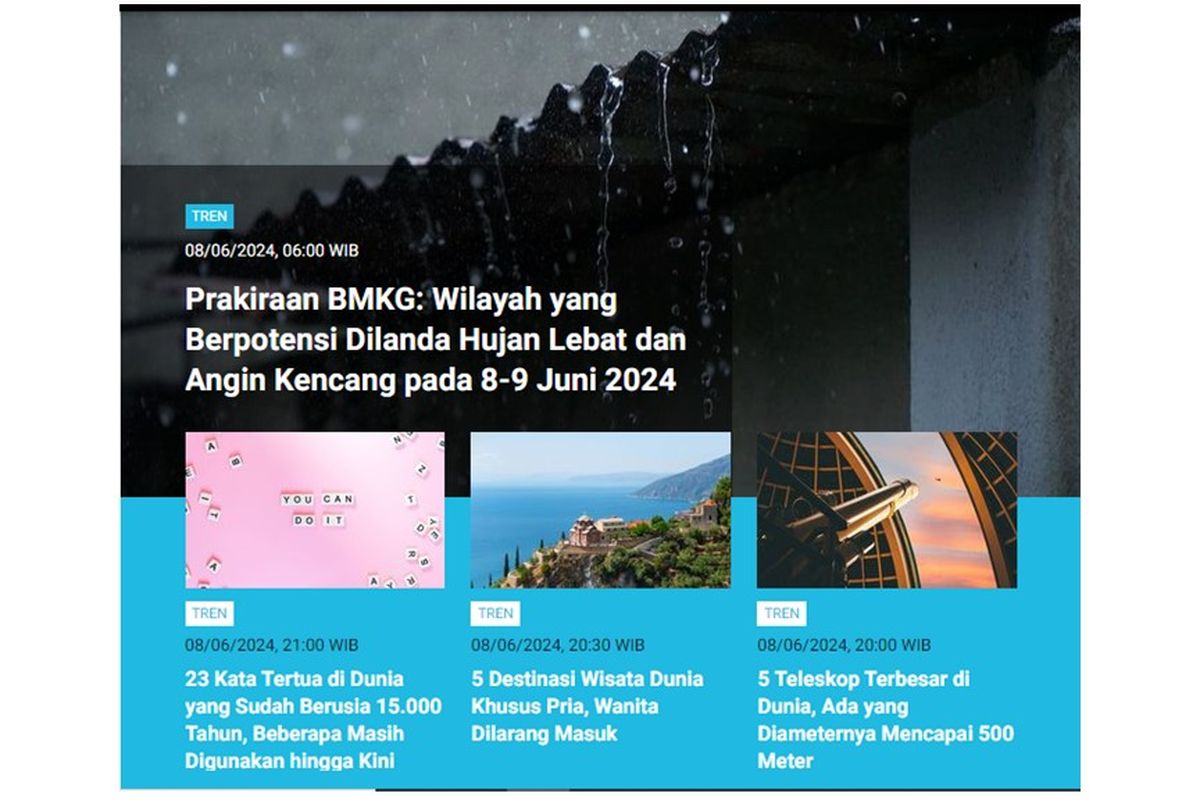 [POPULER TREN] Prakiraan Cuaca BMKG 8-9 Juni | Perjalanan Kasus Akseyna UI