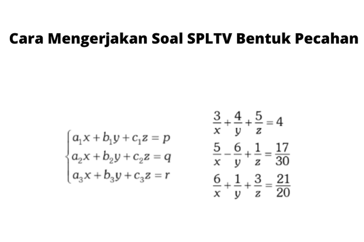 Cara Mengerjakan Soal SPLTV Bentuk Pecahan