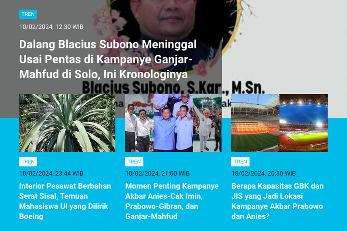 [POPULER TREN] Dalang Blacius Subono Wafat Usai Pentas di Kampanye ...