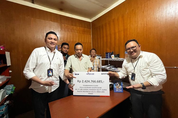 BRI Insurance Bayar Klaim Asuransi Gempa Bumi Sebesar Rp 2,4 Miliar