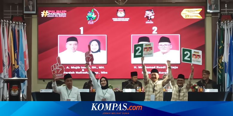 Nomor Urut Paslon Pilkada Pasuruan: Mujib-Wardah 1, Rusdi-Shobih 2