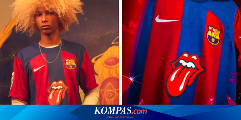 Logo Lidah Khas The Rolling Stones Hiasi Jersey FC Barcelona