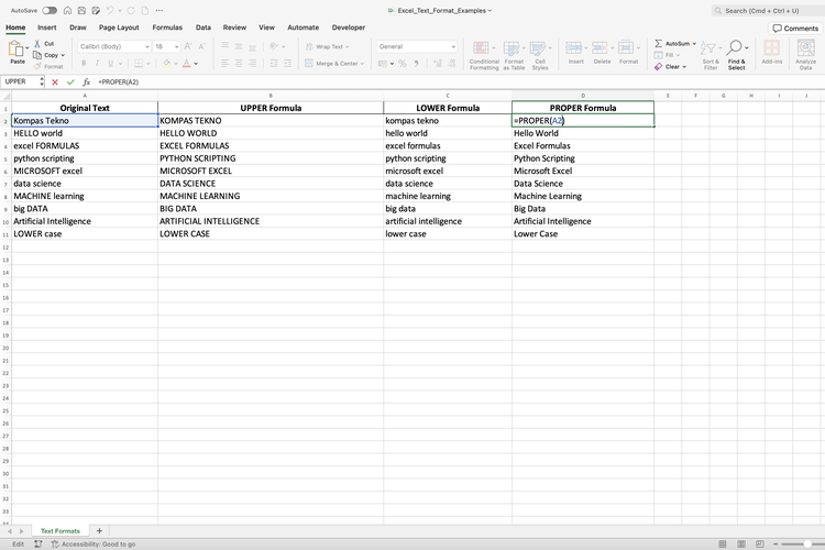 Cara Pakai Rumus UPPER, LOWER, dan PROPER di Microsoft Excel