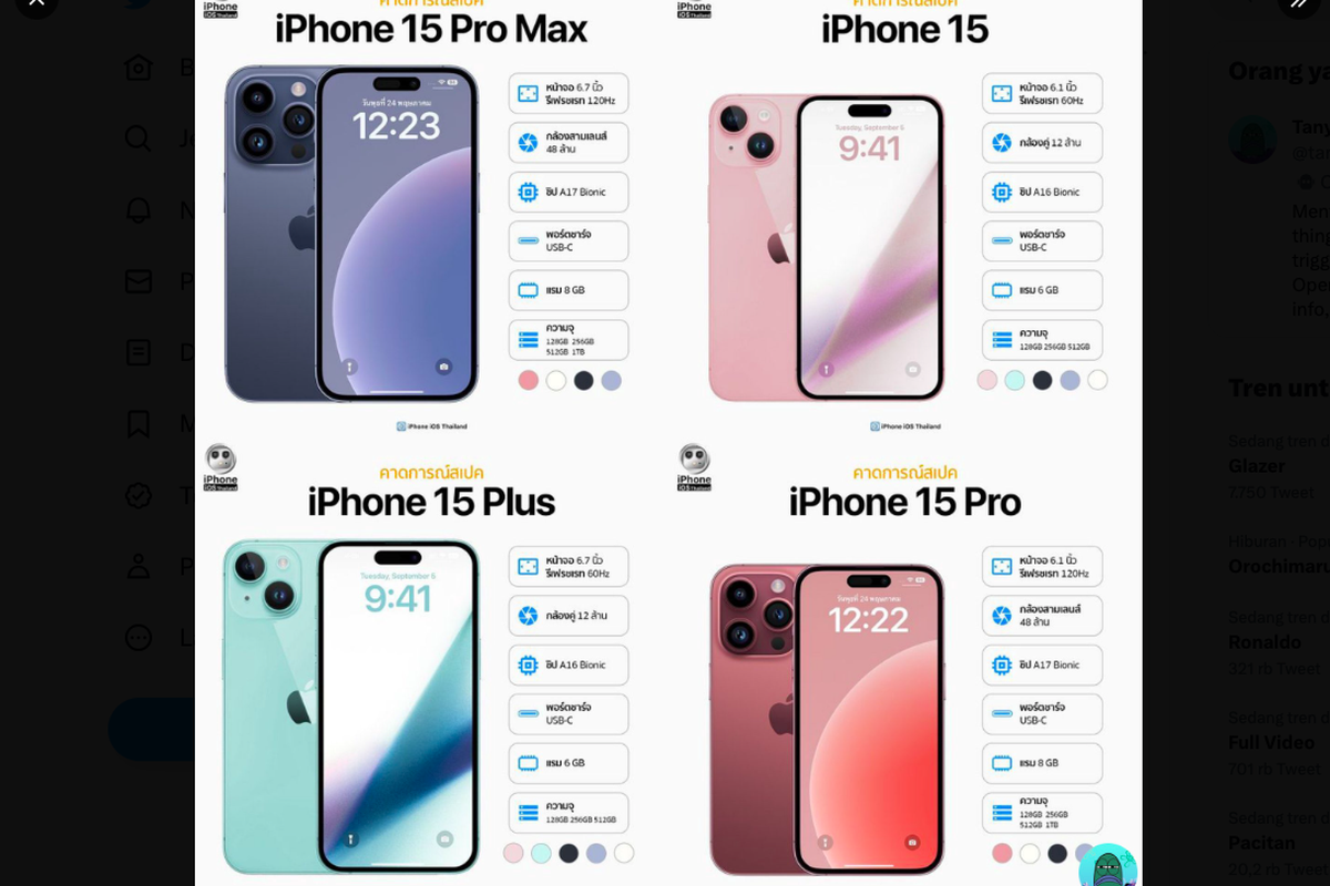 iPhone 15 Dikabarkan Rilis September 2023, Warganet: Bentuk Bagus ...