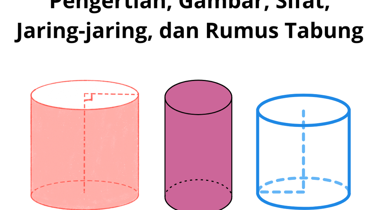 Pengertian, Gambar, Sifat, Jaring-jaring, dan Rumus Tabung