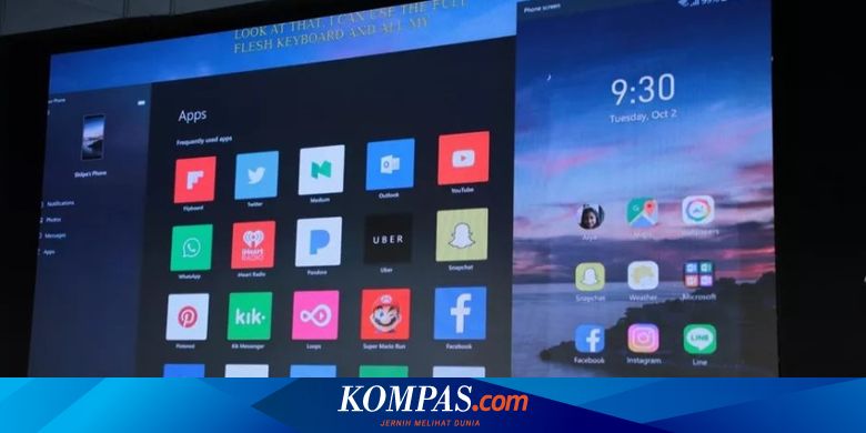 Layar Ponsel Android Bakal Bisa Ditampilkan di Windows 10