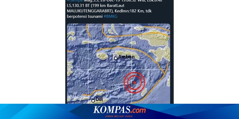 Gempa 5,3 Magnitudo Guncang Maluku Tenggara Barat, Tak Berpotensi Tsunami