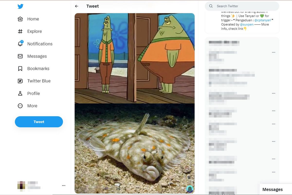 Viral, Unggahan Ikan Mirip dengan Karakter Flats di SpongeBob, Benarkah ...