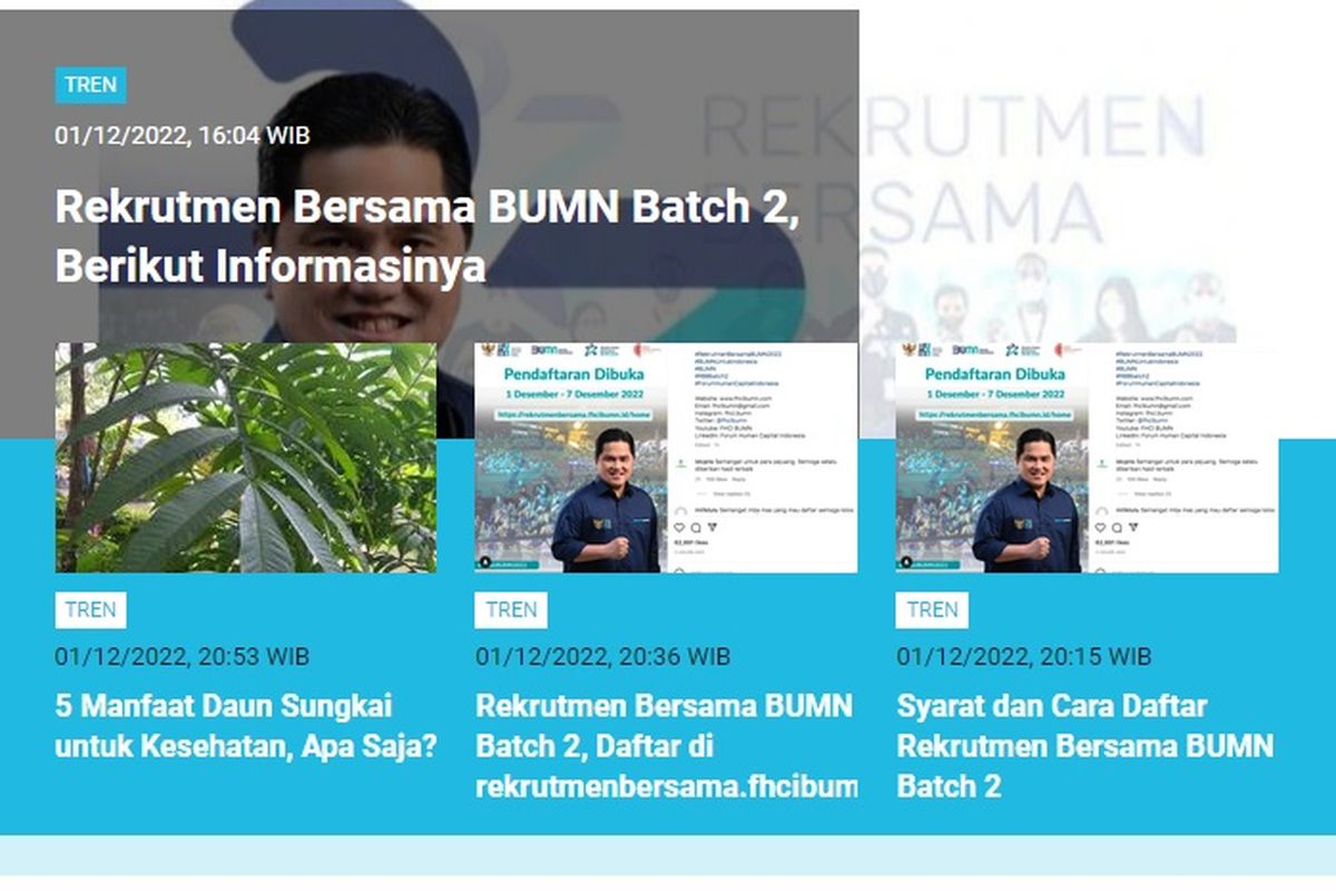 [POPULER TREN] Rekrutmen Bersama BUMN Batch 2 | Harga Terbaru BBM Per 1 ...