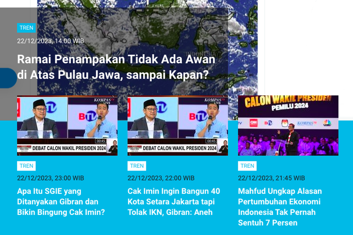 [POPULER TREN] Tidak Ada Awan di Atas Pulau Jawa | Wilayah dengan ...