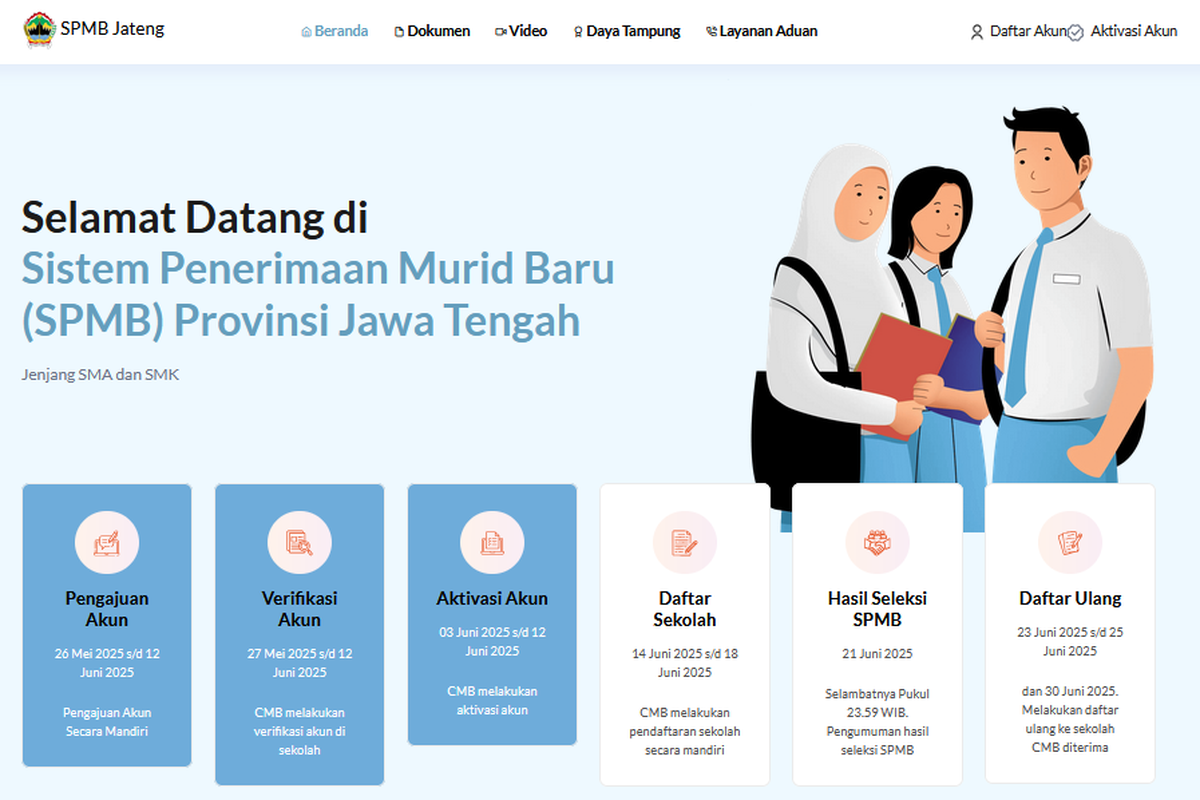 Hasil SPMB Jateng 2025 Diumumkan 21 Juni 2025, Cara Cek dan Syarat Daftar Ulang