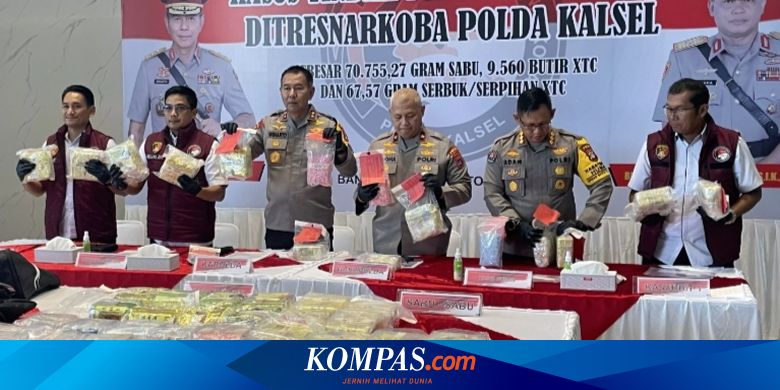 Polda Kalsel Sita 70,76 Kg Sabu, Terindikasi Jaringan Freddy Pratama