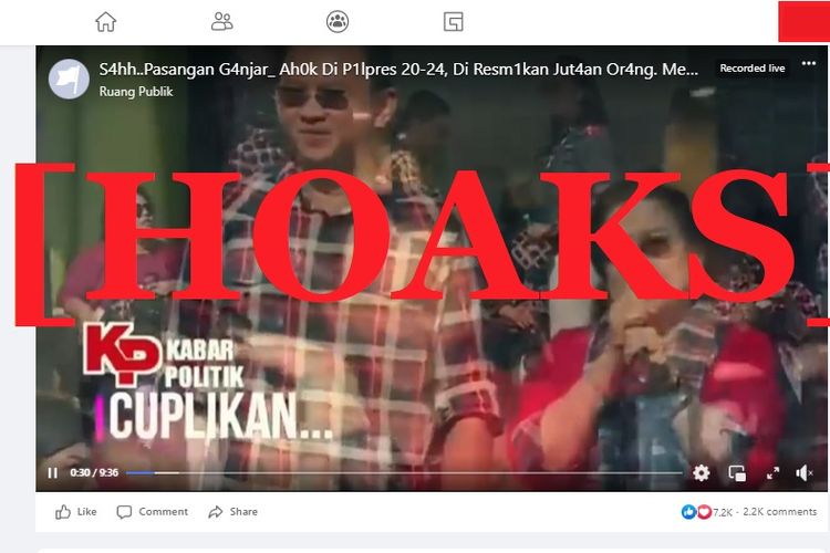 [HOAKS] PDI-P Resmi Usung Ganjar dan Ahok di Pilpres 2024