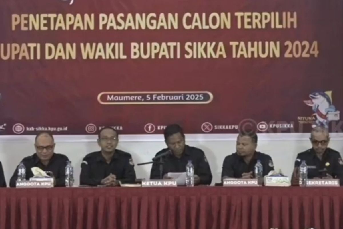 Juventus-Subandi Ditetapkan Jadi Bupati dan Wakil Bupati Terpilih Sikka