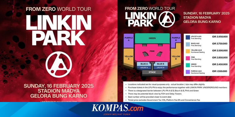 Harga dan Cara Beli Tiket Konser Linkin Park di Jakarta, Dijual Mulai Besok