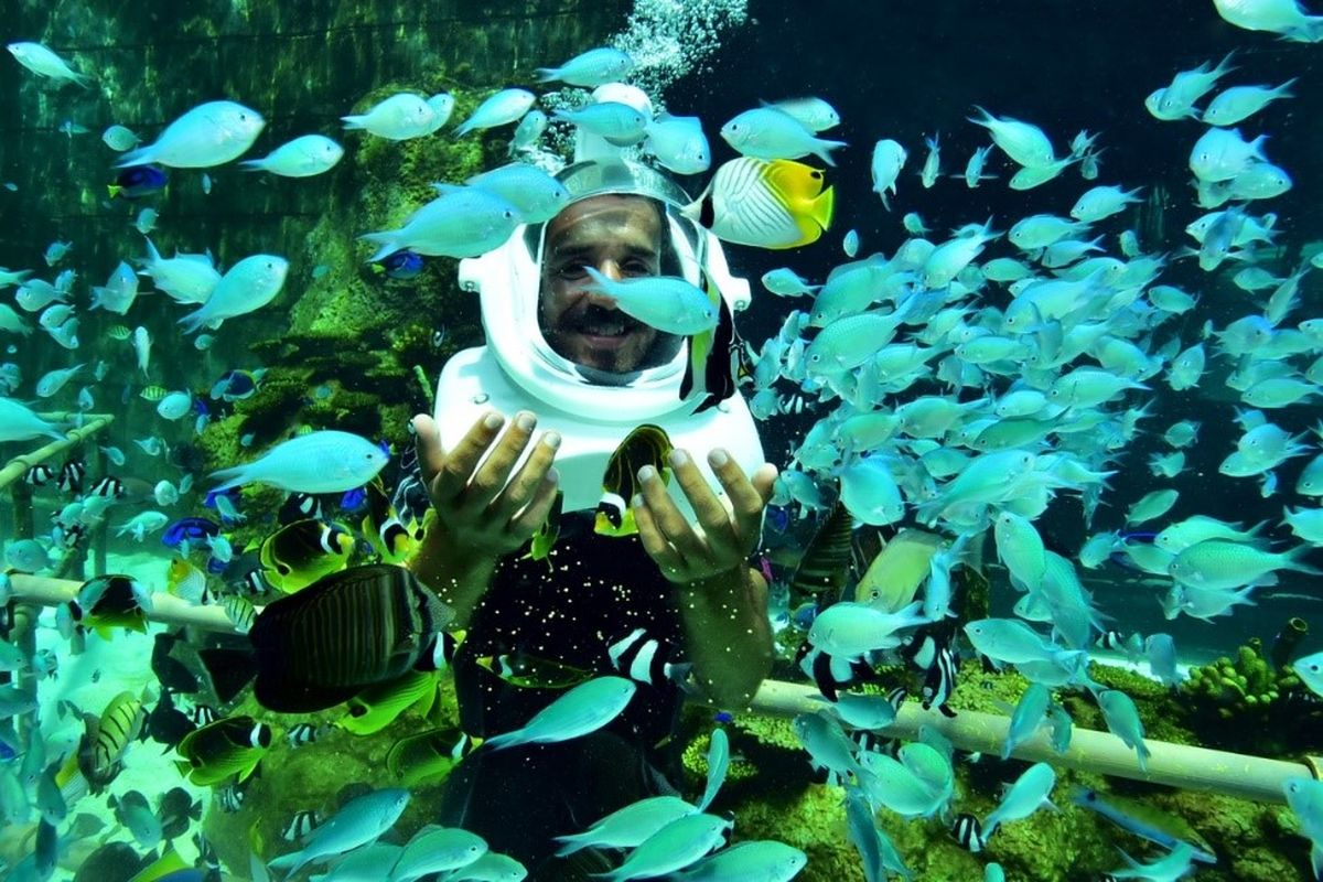 Mencoba Sea Walker, Wahana Berjalan di Bawah Laut Tanjung Benoa Bali