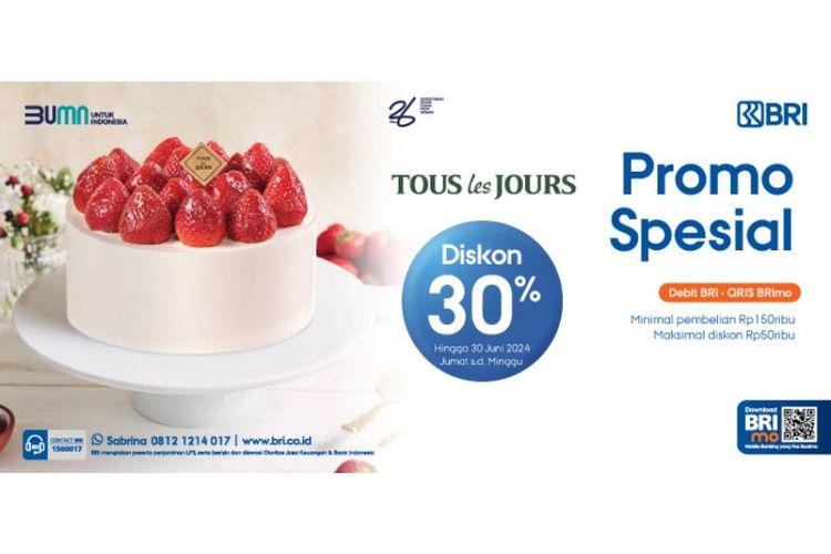 Makin Hemat, Nikmati Aneka Pasteri di Tous Les Jours Pakai Promo Spesial BRI