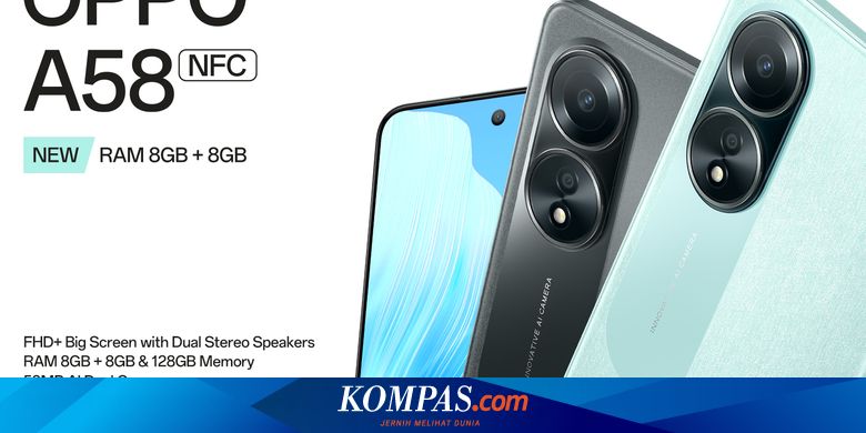 Oppo A58 Varian RAM 8 GB: Harga dan Spesifikasi di Indonesia
