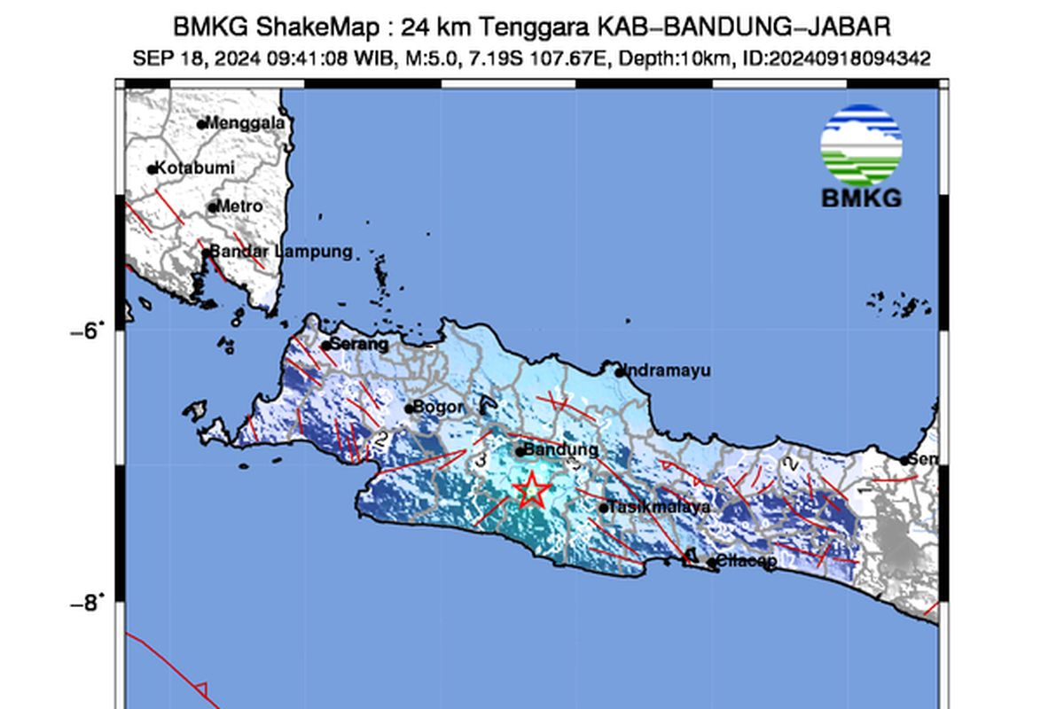 Gempa M 5,0 Guncang Bandung, Tidak Berpotensi Tsunami
