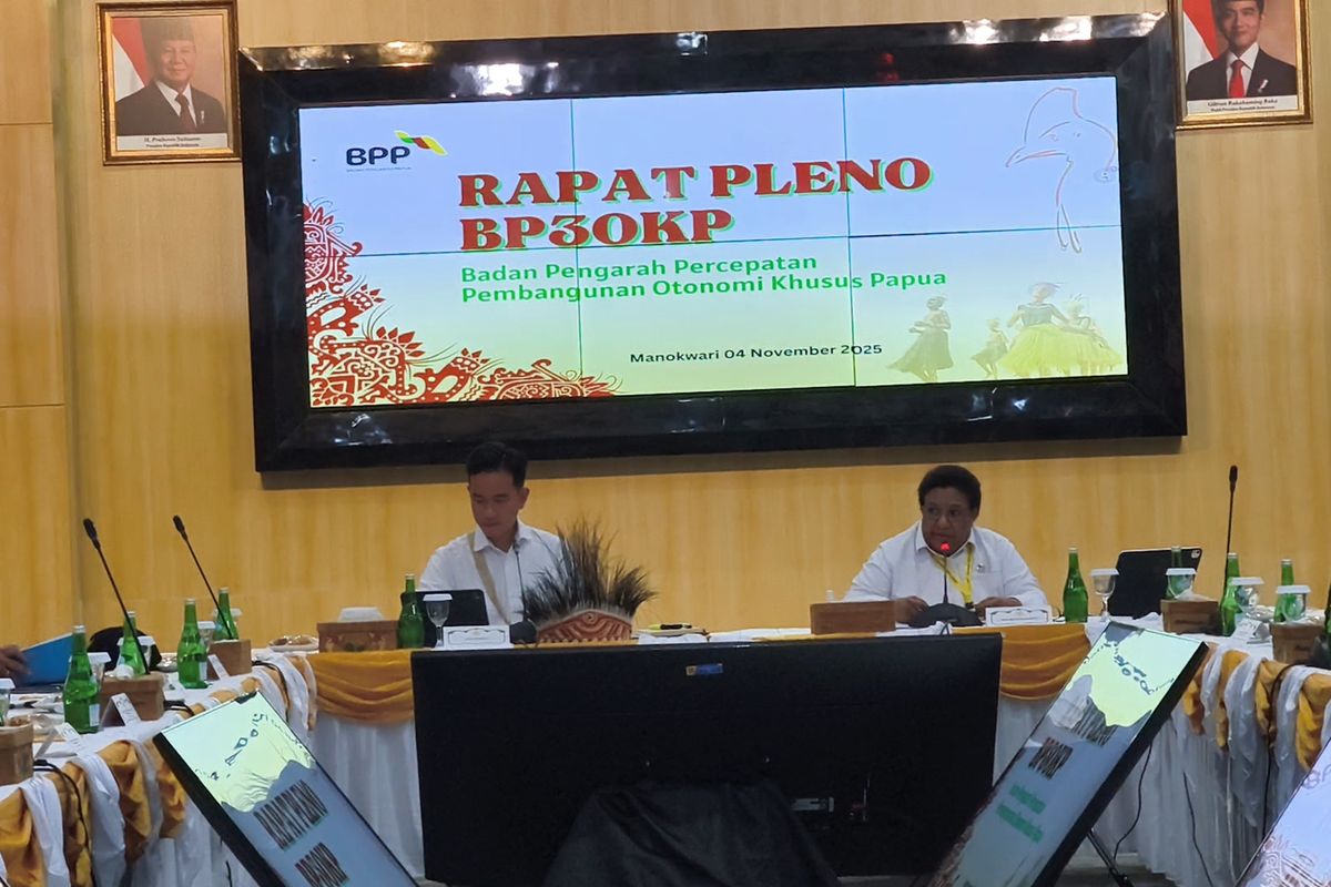 Pakai Noken, Gibran Pimpin Rapat BP3OKP Bareng Komite Percepatan Otsus ...