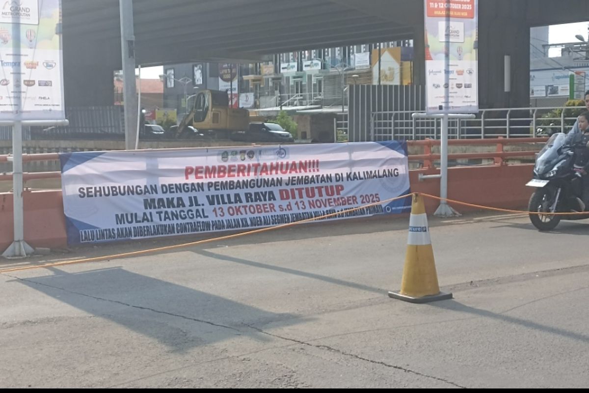 Rute Alternatif Selama Penutupan Jalan Villa Raya Kalimalang Bekasi